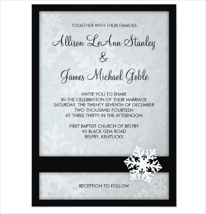 Snow Wedding Invitation - 14+ Examples, How to Design