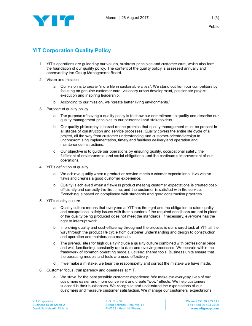 Examples of Quality Policy - 18+ in PDF | Google Docs | Pages | Word ...