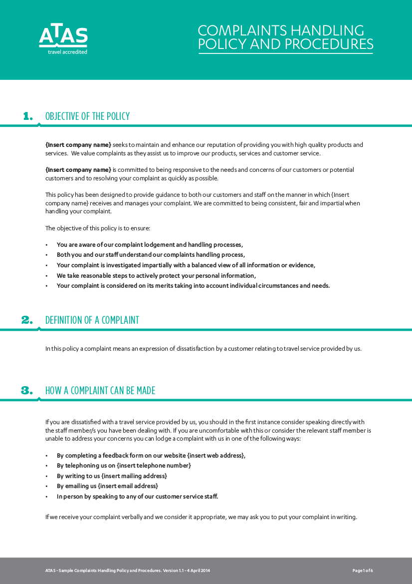 Complaint Policy - 19+ Examples, Format, Pdf | Examples
