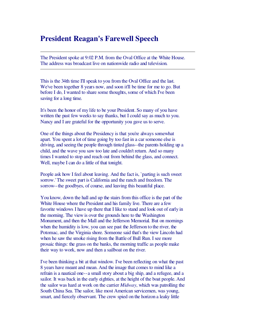 Farewell Speech For Leader Soalandock
