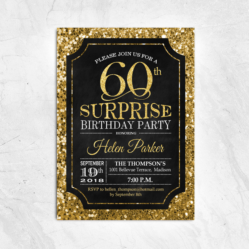 Birthday Invites For Men Editable Surprise Birthday Party Invitation ...