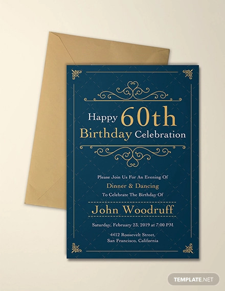 60th Birthday Invitation 17 Examples Format Pdf Examples