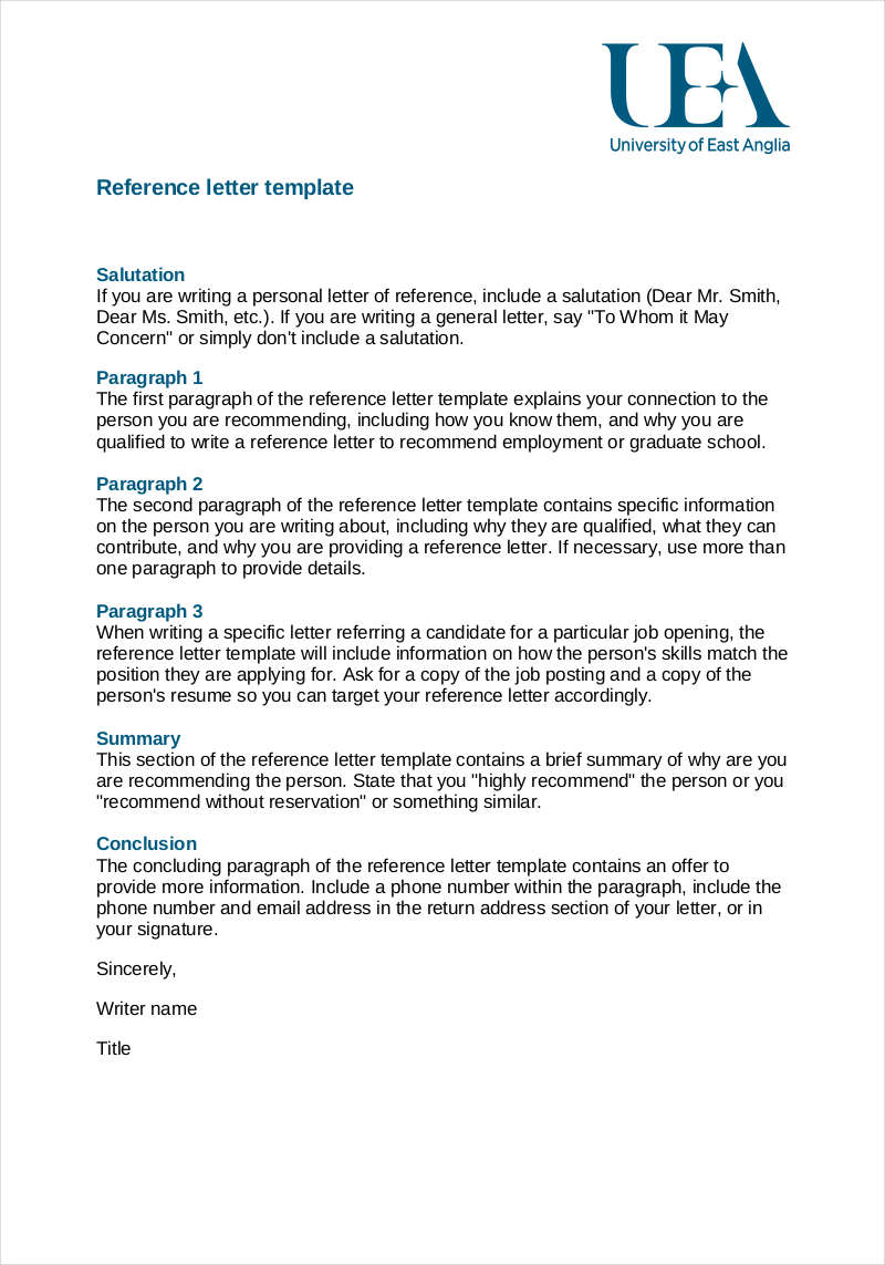 Writing A Job Reference For An Employee Sample
