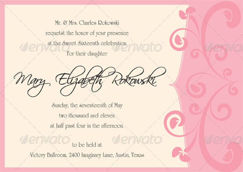 Sweet 16 Invitation 15 Examples Format Pdf Examples