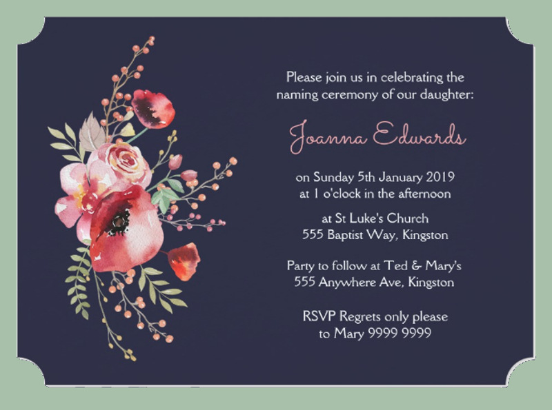 Naming Ceremony Invitation - 15+ Examples, Format, Pdf | Examples