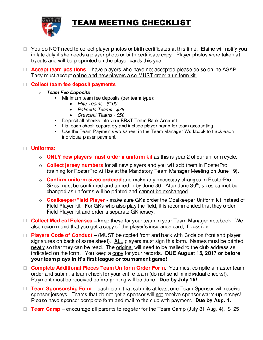 Team Meeting Checklist - 13+ Examples, Format, Pdf | Examples