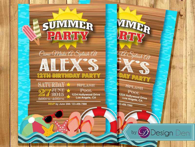 Summer Party Invitation 21 Examples Illustrator Word Pages