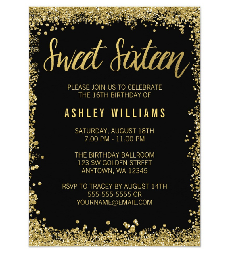Sweet 16 Birthday Invitation 15 Examples