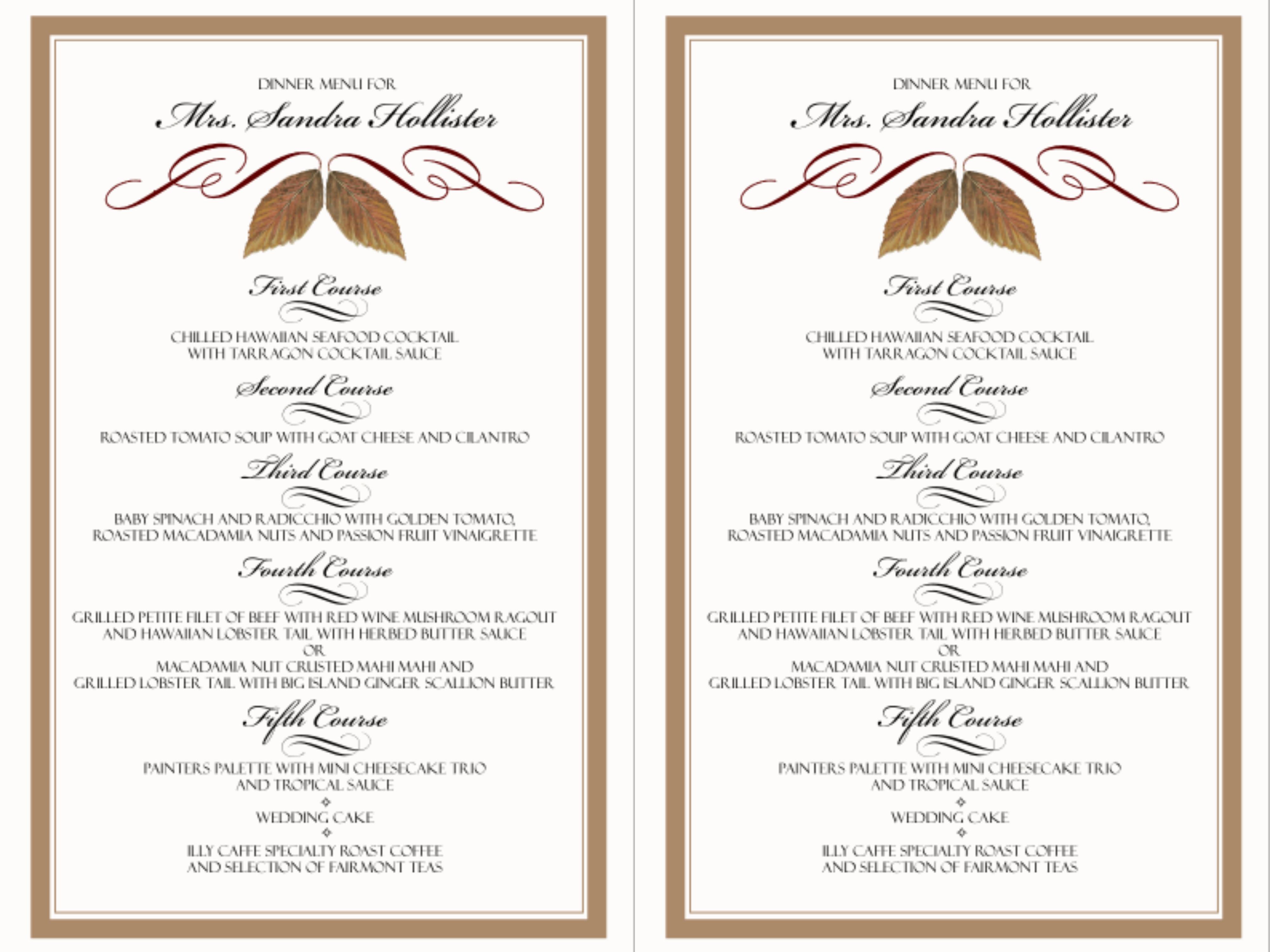 23 Menu Example