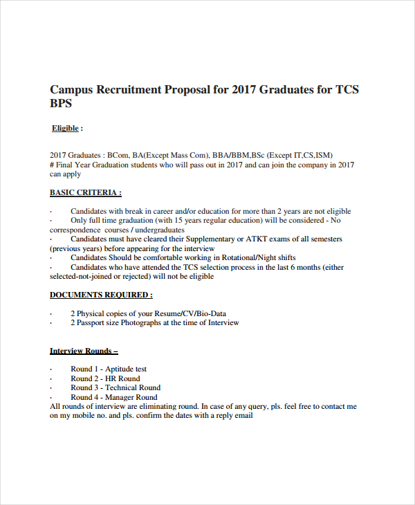 Recruitment Proposal - 13+ Examples, Format, Pdf | Examples
