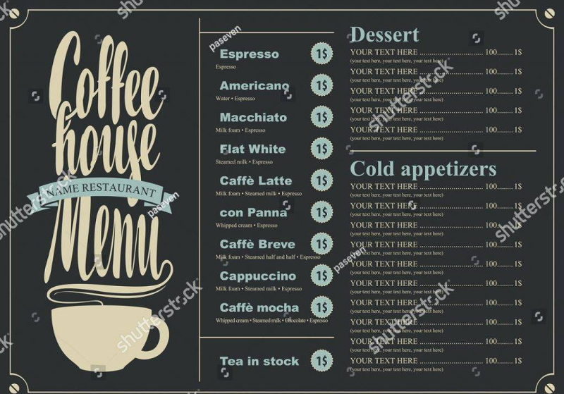 19 Sample Coffee Shop Menu Template Images Sample Factory Shop