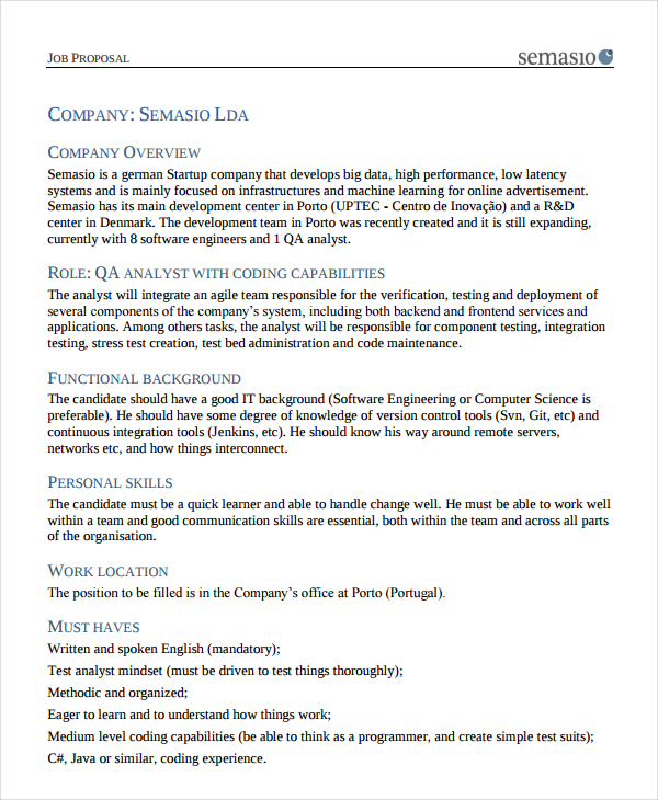 Job Proposal 32 Examples Format Pdf Examples