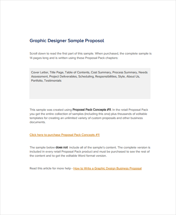 FREE 10 Graphic Design Proposal Examples In PDF Word Pages Examples