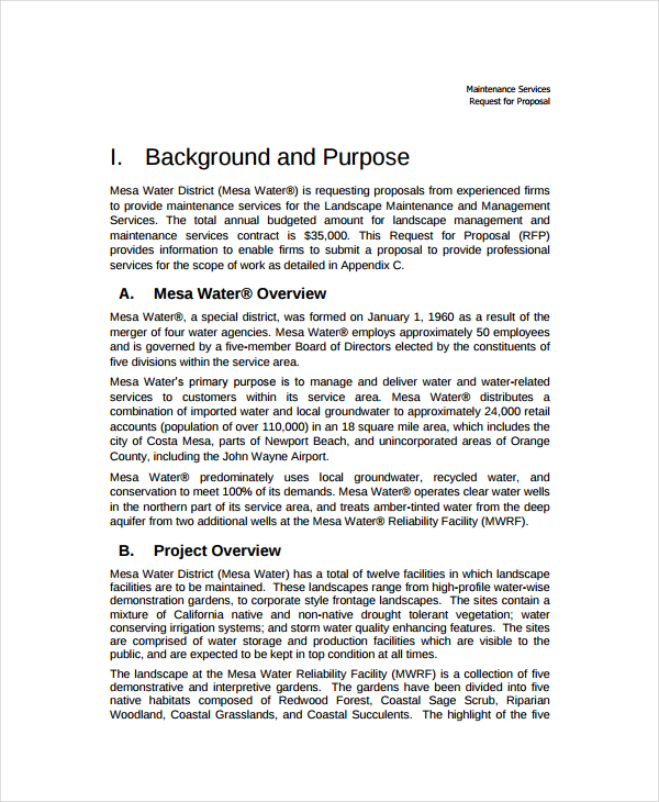 Maintenance Proposal - 23+ Examples, Format, Pdf | Examples