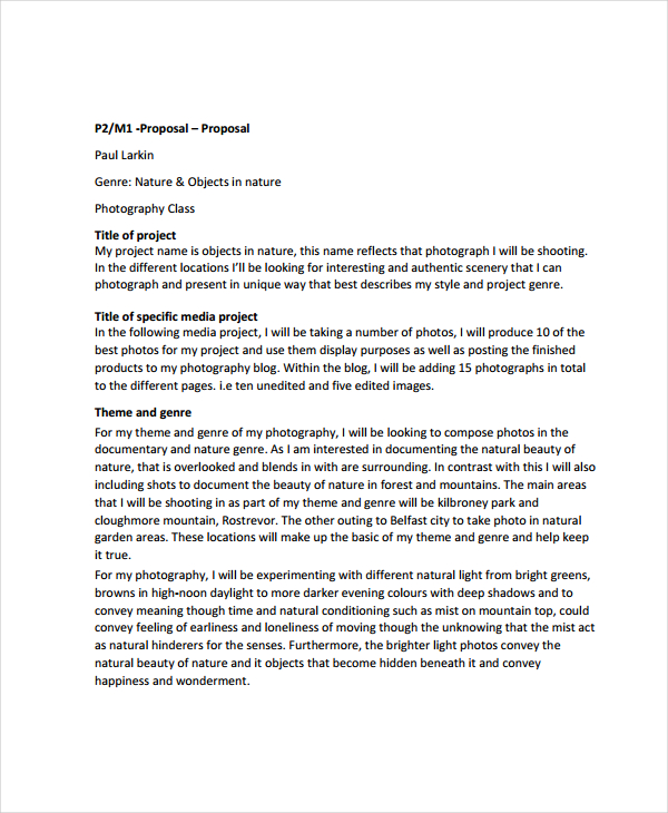 Photography Proposal 14 Examples Format Pdf Examples