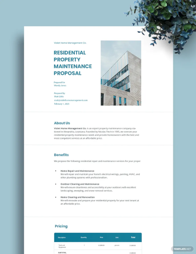 Maintenance Proposal - 23+ Examples, Format, Pdf | Examples