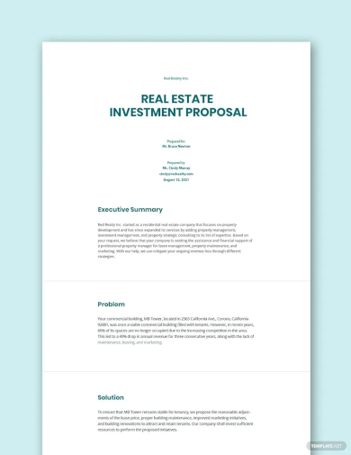 Real Estate Proposal - 35+ Examples, Format, Pdf | Examples