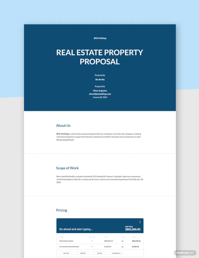 Real Estate Proposal - 35+ Examples, Format, Pdf | Examples