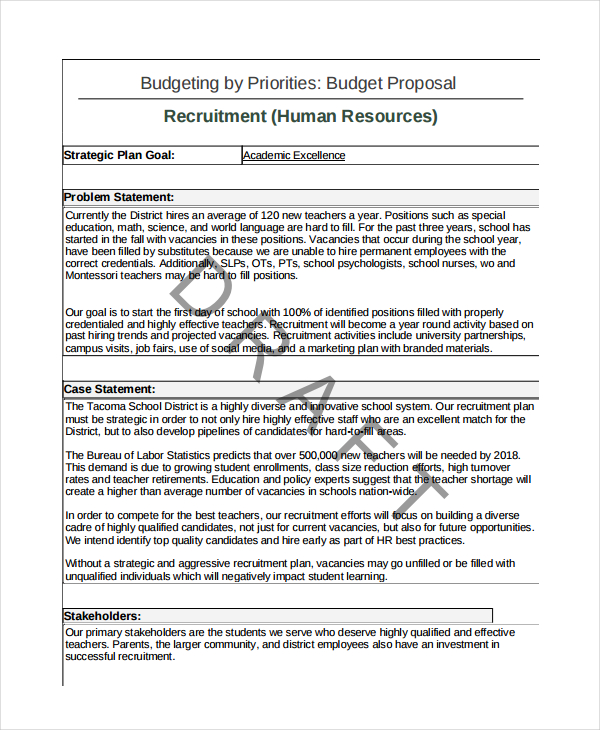 Recruitment Proposal - 13+ Examples, Format, Pdf | Examples