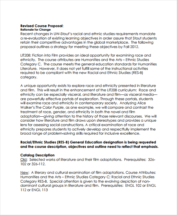 Course Proposal - 10+ Examples, Format, Pdf | Examples