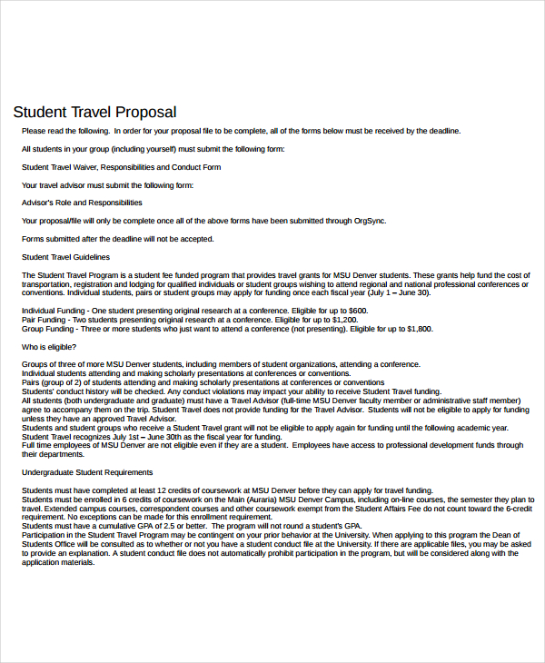 Travel Proposal 20 Examples Format Pdf Tips