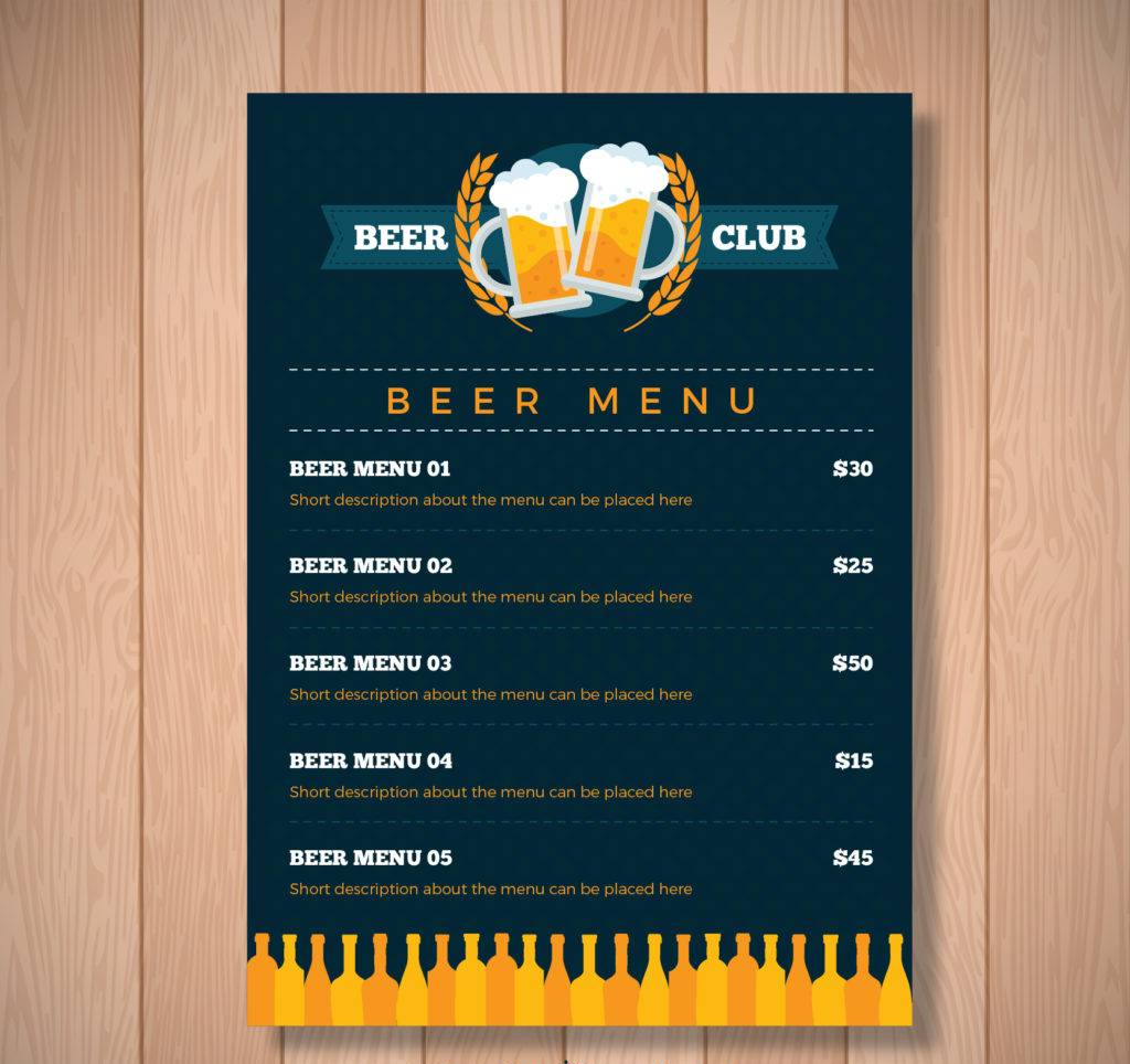 FREE 14 Beer Menu Examples In PSD AI EPS Vector Examples