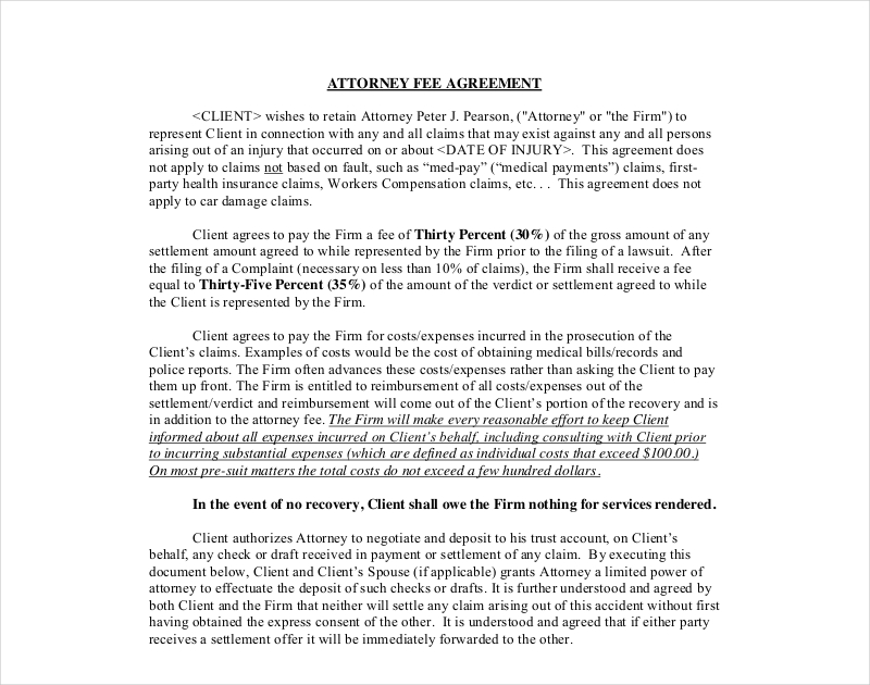 Attorney Agreement - 14+ Examples, Format, Pdf | Examples