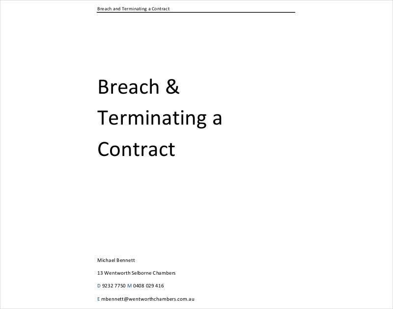 Termination Contract - 10+ Examples, Format, Pdf | Examples