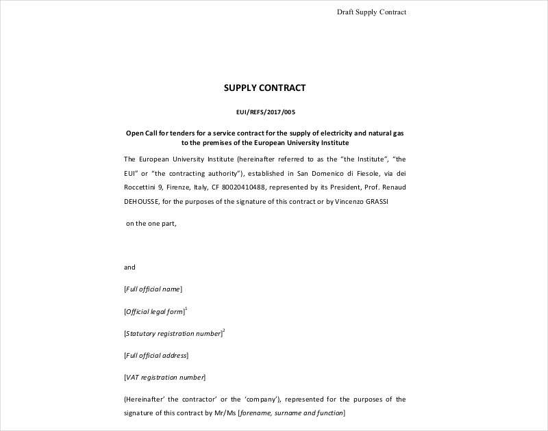 Draft Contract 11 Examples Format Pdf Examples