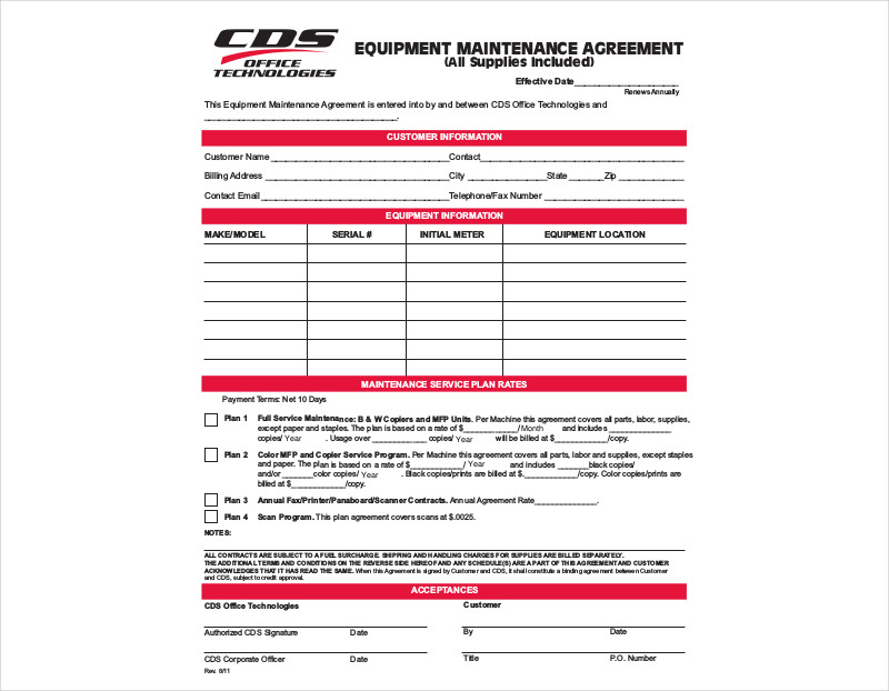 Maintenance Agreement - 18+ Examples, Format, Pdf | Examples