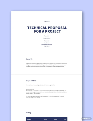 Technical Proposal - 16+ Examples, Format, Pdf | Examples