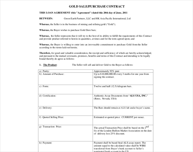 Purchase Contract - 17+ Examples, Format, Pdf | Examples