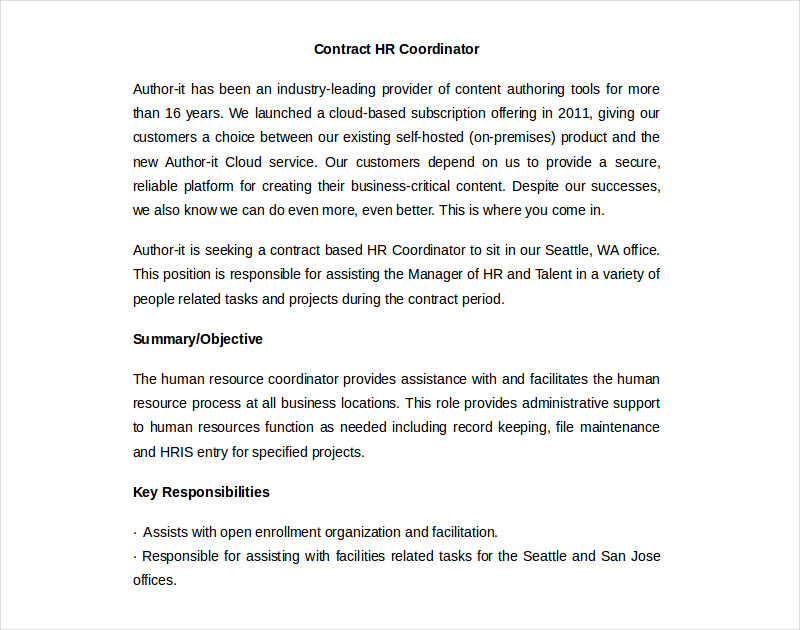 HR Contract - 8+ Examples, Format, Pdf | Examples