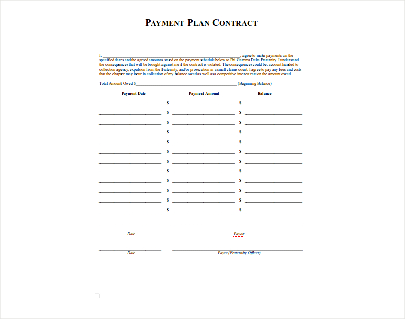 Payment Contract - 9+ Examples, Format, Pdf | Examples
