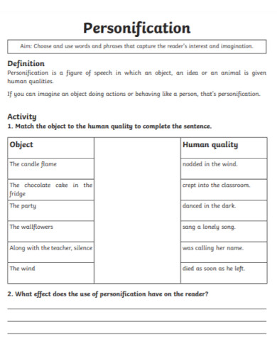 Personification - 100+ Examples, Format, Pdf | Examples