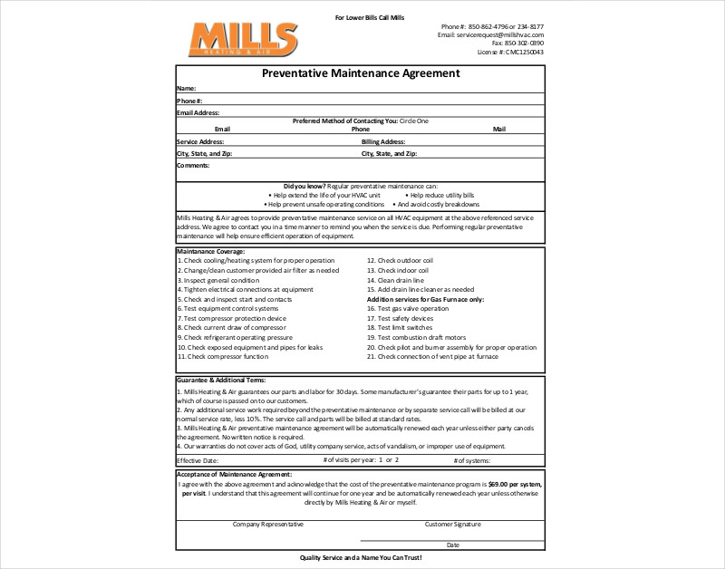 Maintenance Agreement - 18+ Examples, Format, Pdf | Examples