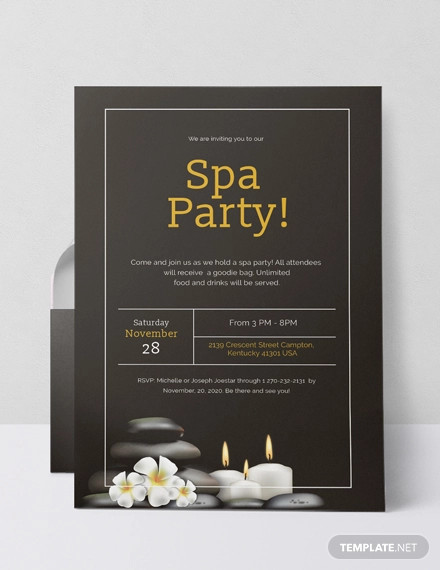 Spa Party Invitation - 16+ Examples, Format, Pdf | Examples