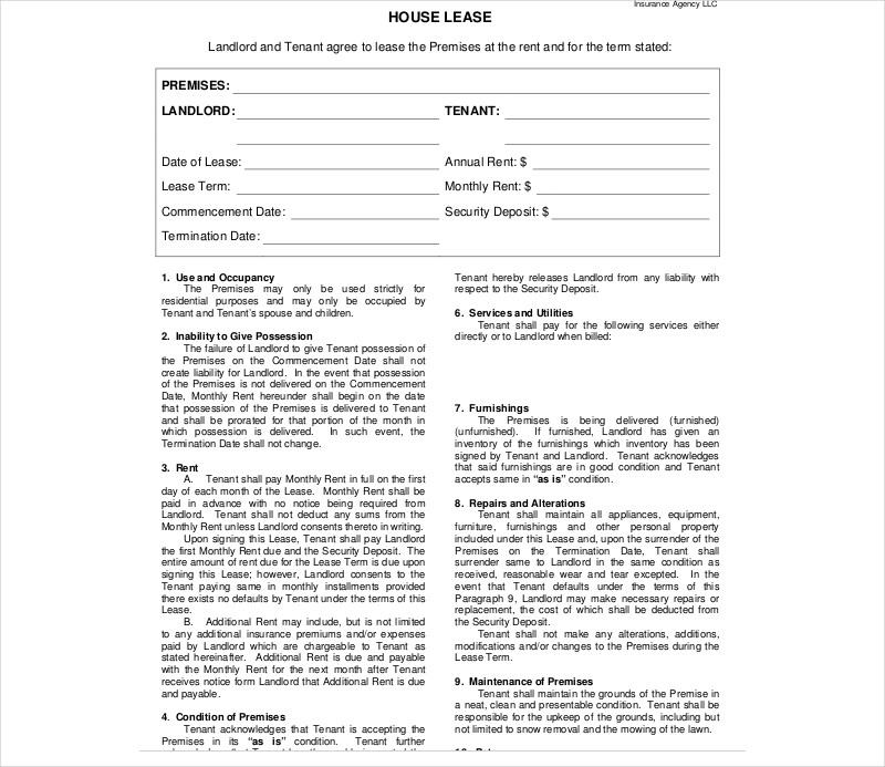 Lease Contract Examples - 16+ PDF, Google Docs | Examples