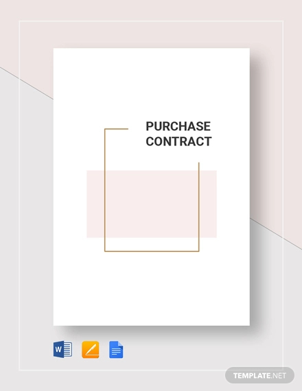 Purchase Contract - 17+ Examples, Format, Pdf | Examples