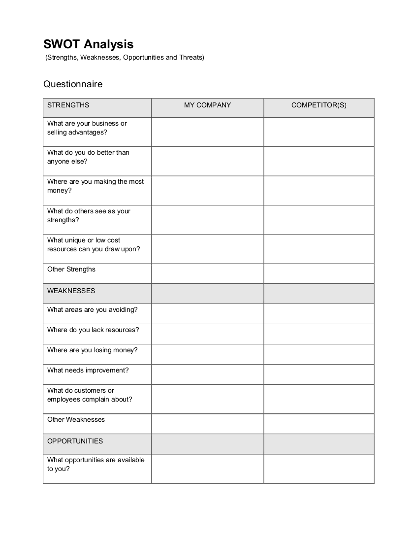 14 SWOT Analysis Worksheet Examples 14 SWOT Analysis Worksheet Examples