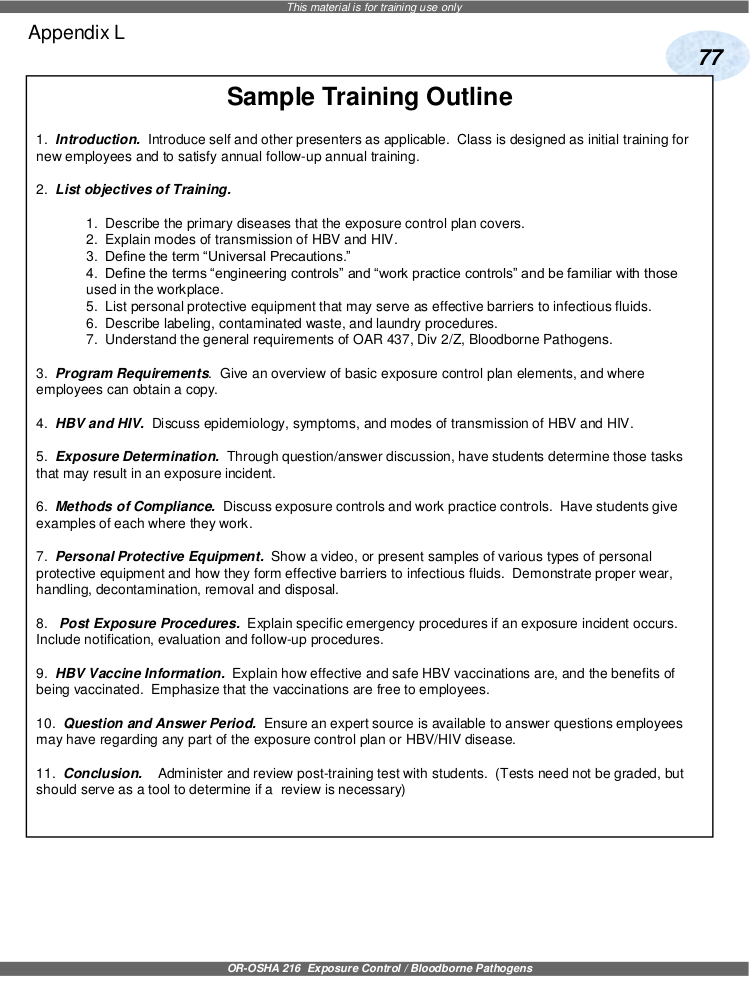 Training Outline Examples 9 PDF Examples