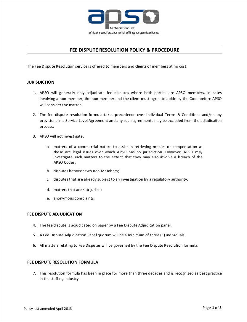 Conflict Resolution Agreement Template