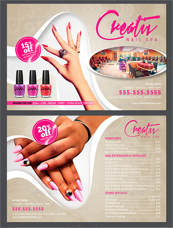 Nail Salon Flyer Templates Free Jeroboams Printable