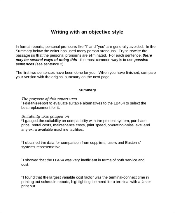 Objective Summary Examples Format Pdf Examples