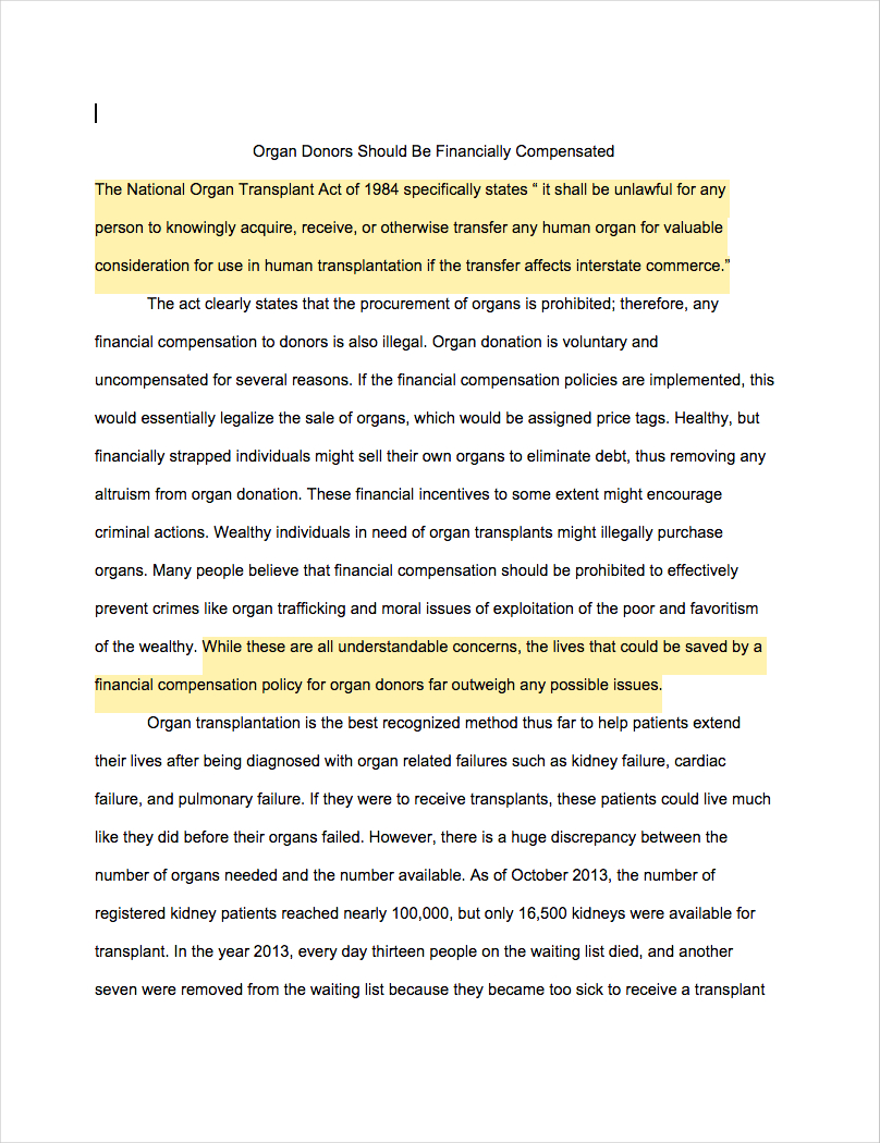 Argumentative Essay Examples PDF