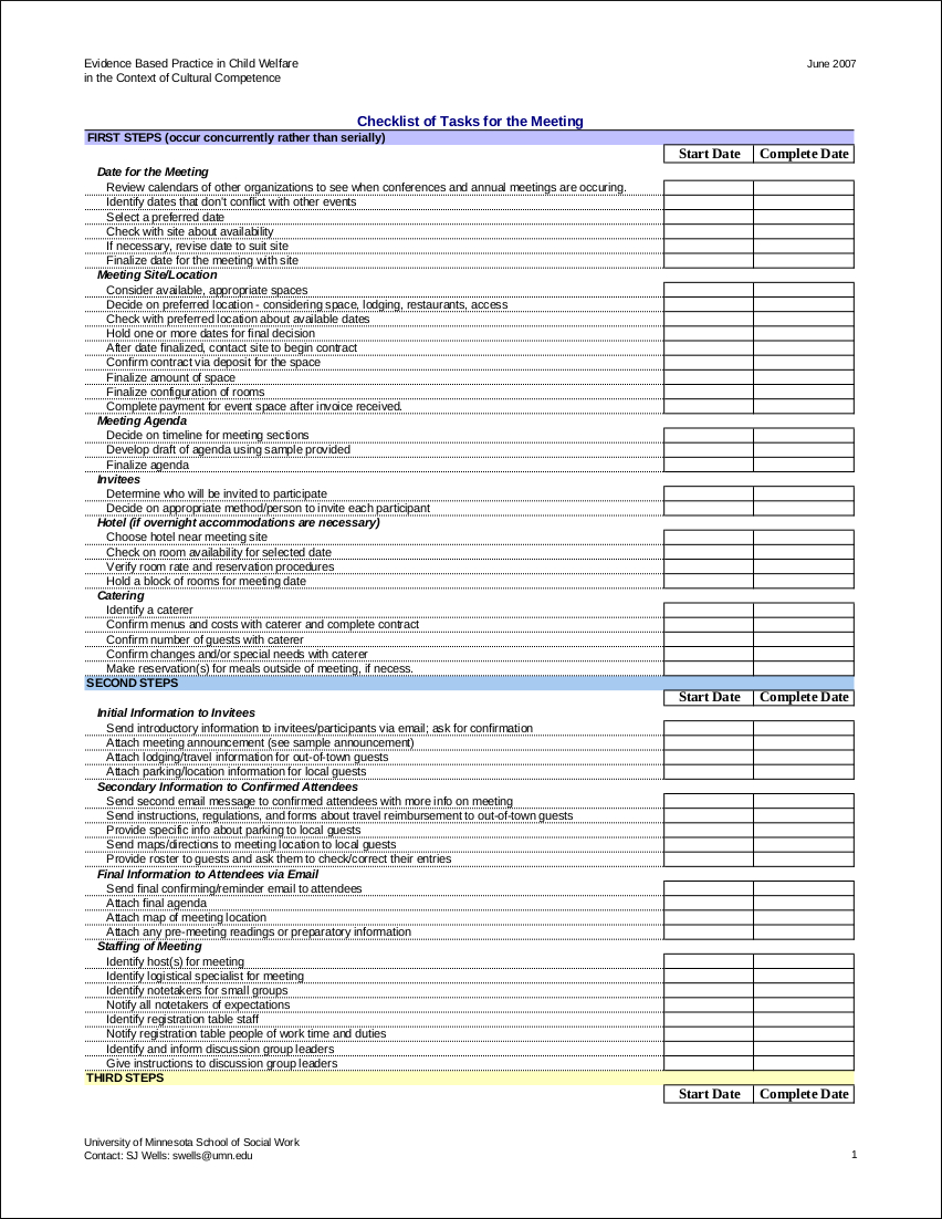 Task Checklist - 10+ Examples, Format, Pdf | Examples
