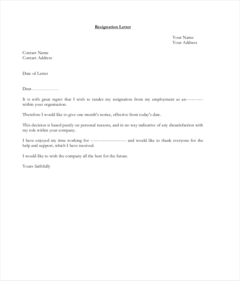 9 Official Resignation Letter Examples PDF Examples