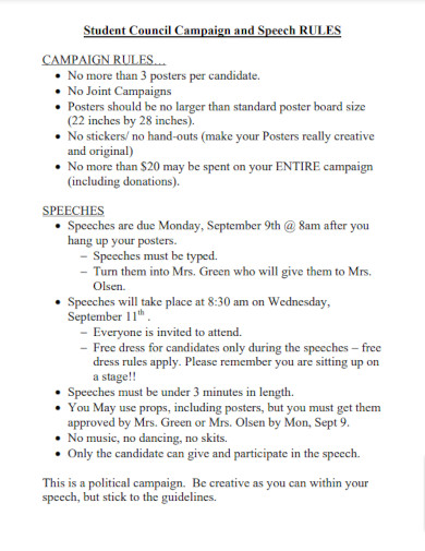 6+ Student Council Speech Examples in PDF | Examples