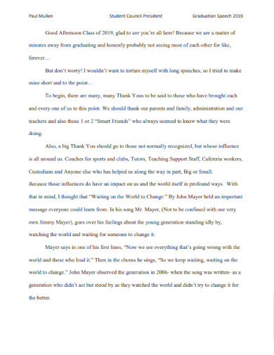 6+ Student Council Speech Examples in PDF | Examples