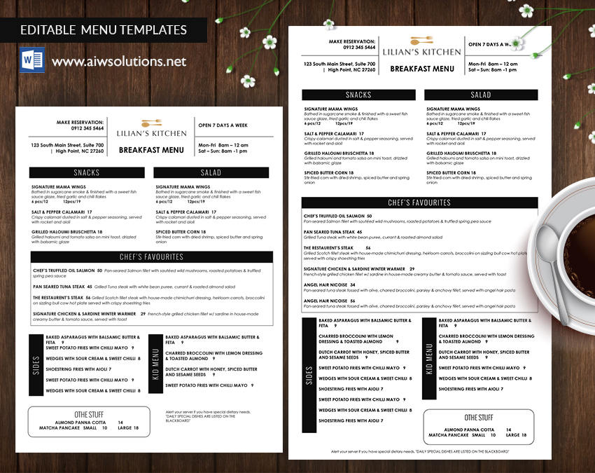 Takeout Menu Designs & Examples - 14+ PSD, AI | Examples